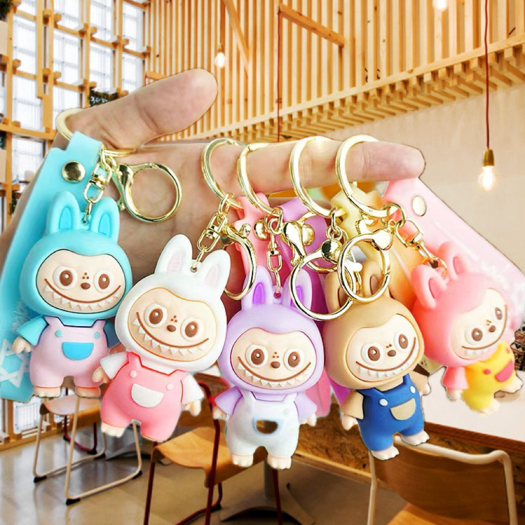 Labubu Cartoon Keychain Pendant Backpack Car Key Holder Hanging ...