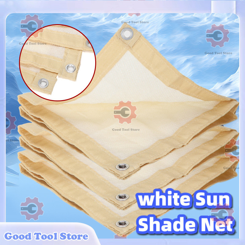 READYSTOCK☀️white Sun Shade Net Anti-UV Shade Sail Outdoor Awnings Sun ...