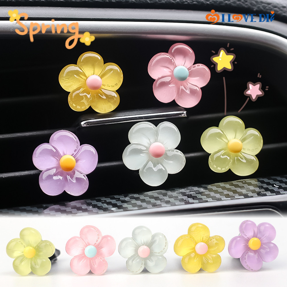 5 Pcs/ Kit DIY Automobile Outlet Romantic Decorative Crystal Daisy ...