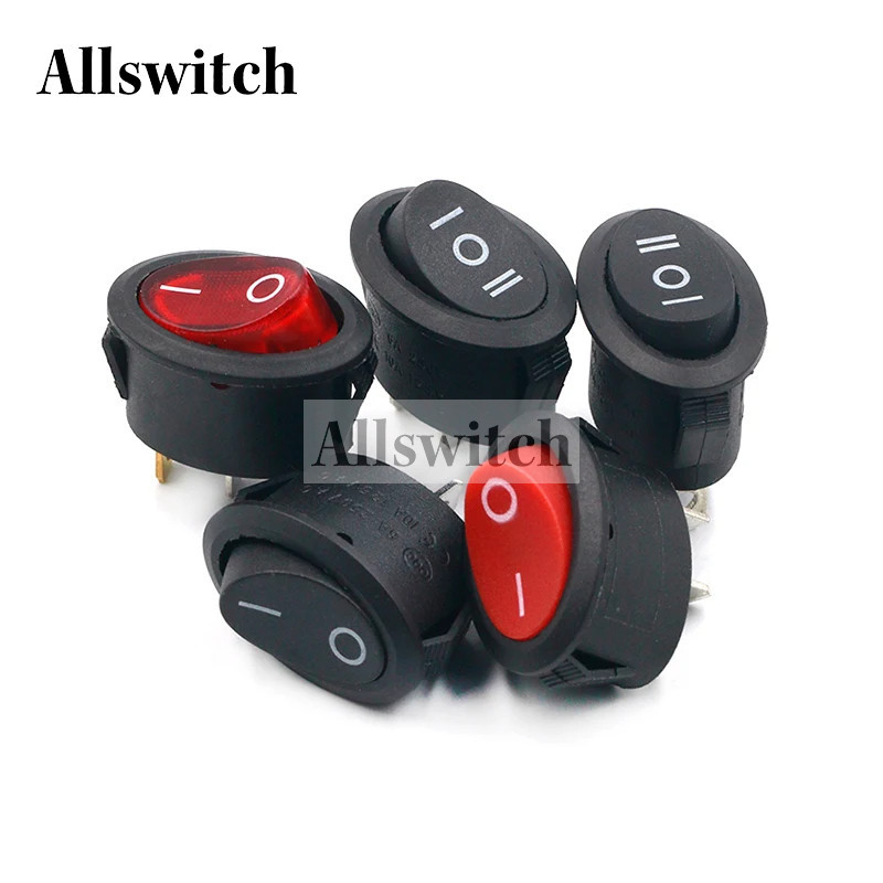 10/5Pcs KCD7 Rocker Switch Oval Push Button Switch 26x14mm 6A 250V 10A 125V AC ON-OFF Car Boat ...