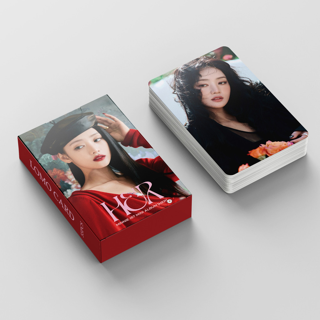 55pcs (G)I-DLE MINNIE HER Blind Eyes Red Lomo Cards 2025 Lovely ...
