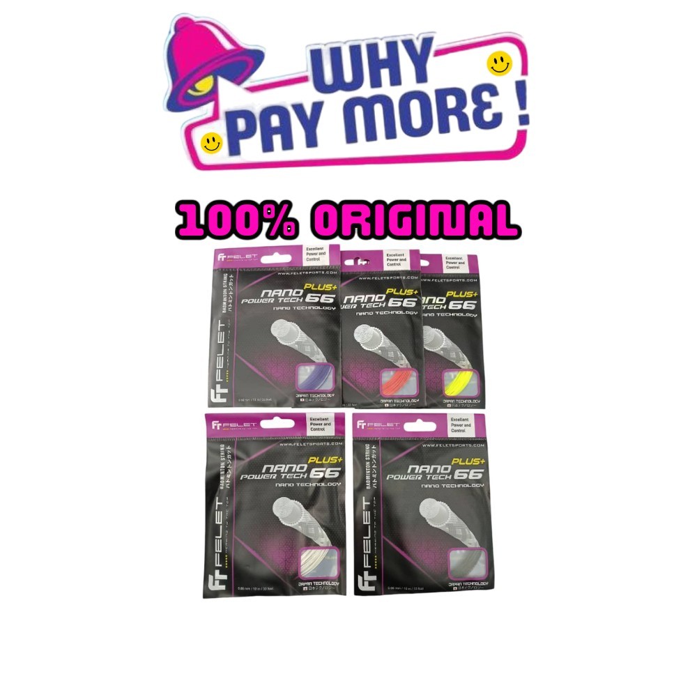 FELET Nano Power Tech 66 Plus Badminton Strings | Shopee Malaysia