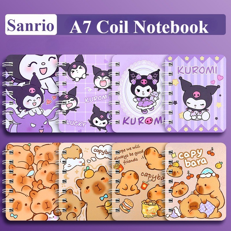 Capybara Kawaii Sanrio A7 Notebooks Kuromi Cinnamonroll My Melody Anime ...