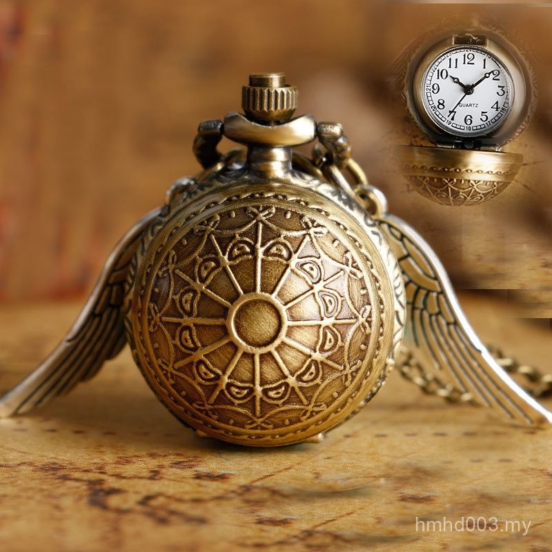 Harry Potter Flip Pocket Watch Small Ball Light Ball Wings Necklace ...