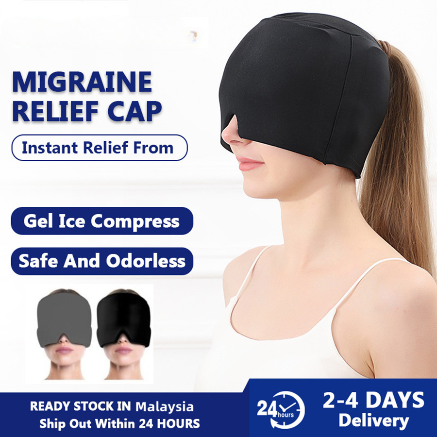 Migraine Relief Cap Gel Reusable Headache Migrain Hat Head Fever Ice ...