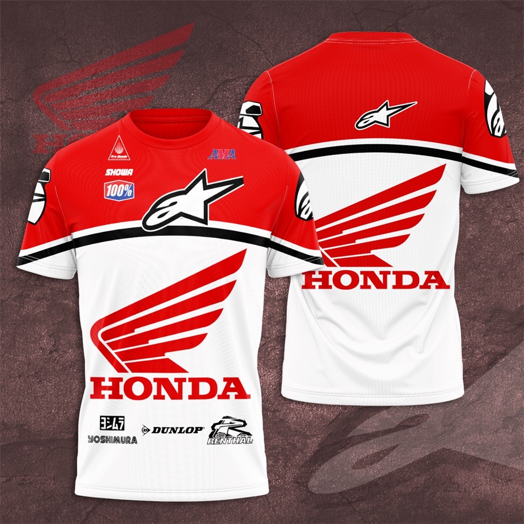 MotoGP Racing TEAM HONDA HRC 3D Print Men T-shirts Summer Short Sleeve ...