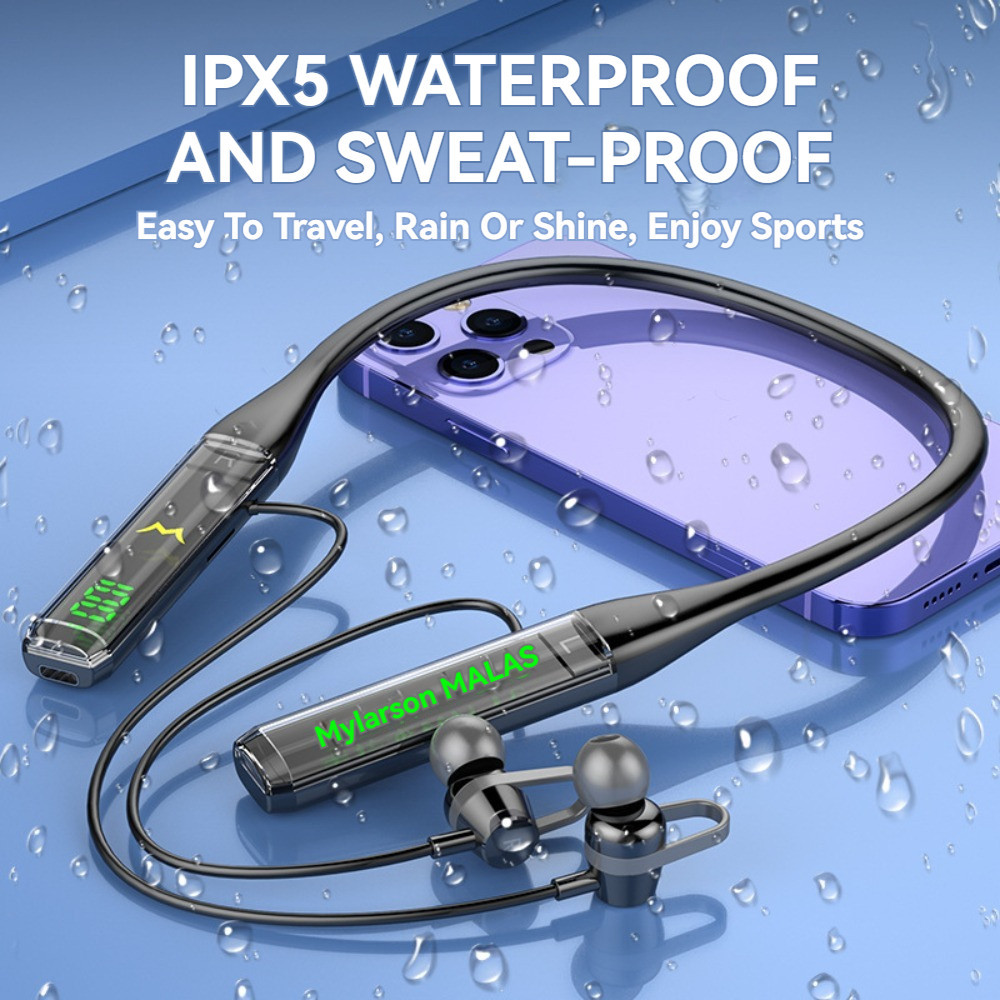 TWS Wireless Earphone Stereo Wireless Neck Hanging Headphone with mic ...