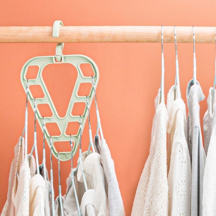 GANTUNGAN Magic Triangle Hanger 9in1 360 Swivel Clothes Wardrobe Rack ...