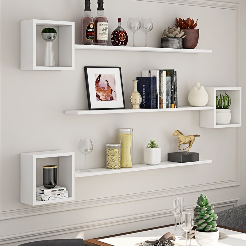 Rak Dinding Ruang Tamu Latar Belakang TV Hiasan Dinding Rak Dilekap di ...