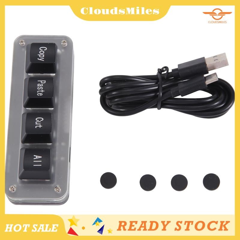 [CloudsMiles] Mini 4-Key Select Copy Paste Cut All Macro Pad Shortcut ...