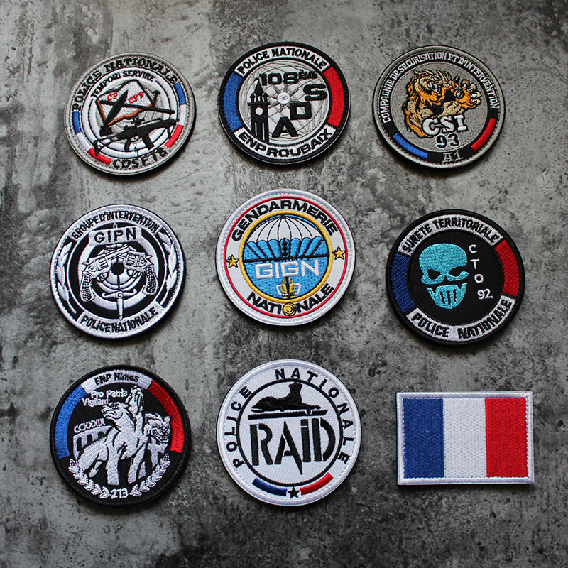 Velcro Badge French Flag GIGN Embroidered Armband Epaulet Rainbow No. 6 ...