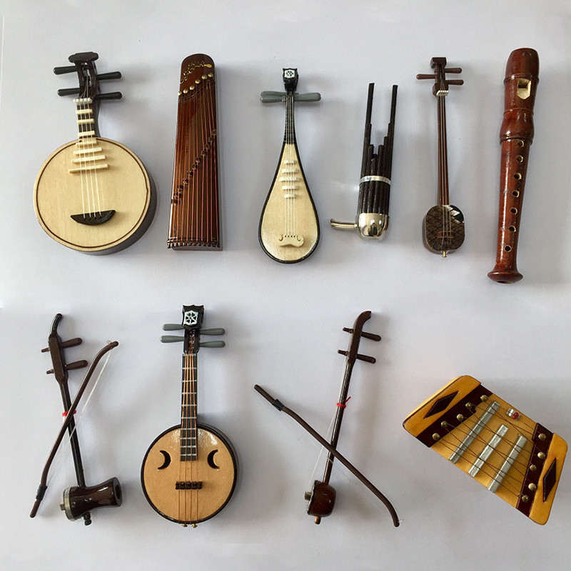 Jingyun Big Drum Folk Music Bamboo Flute Mini Model Ornaments Guzheng ...