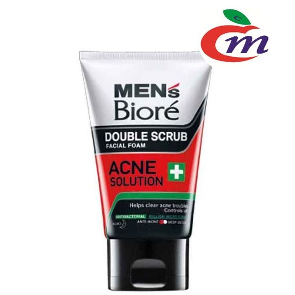 Men's Biore Double Scrub Facial Foam Acne Solution 50g | Shopee Malaysia