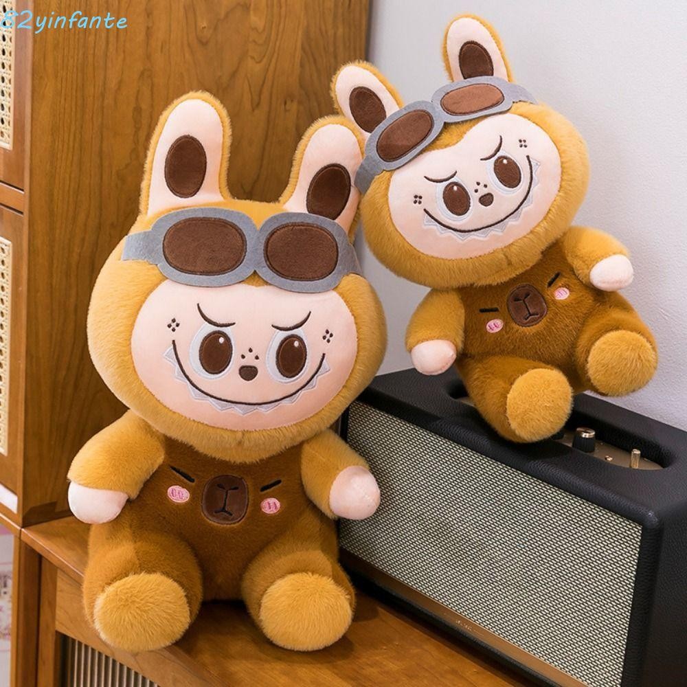 YINFANTE Labubu Time Plush Toy, Capybara Big Eye Labubu Plush Stuffed ...