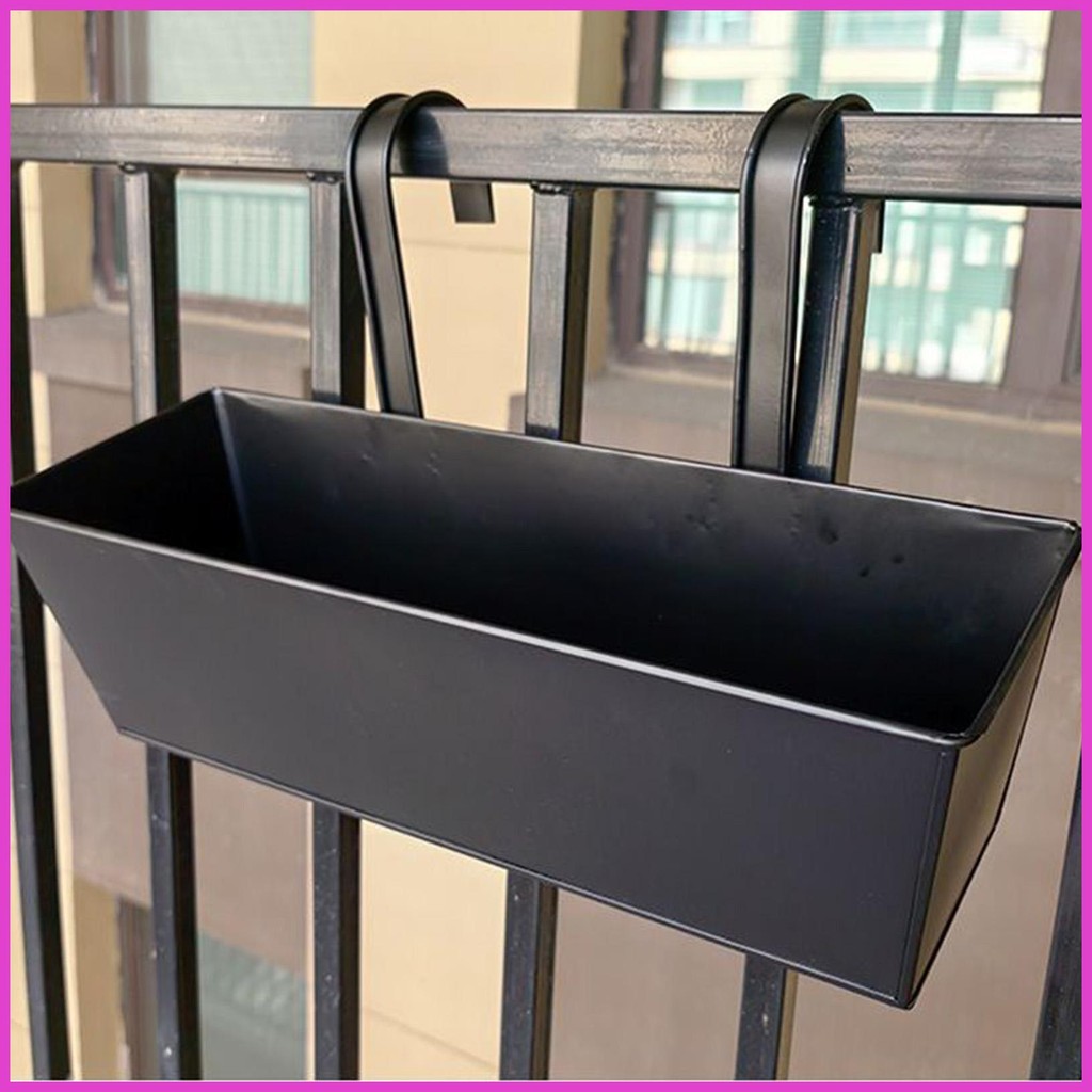 Railing Planter For Outdoor Plants 3X Metal Deck Railings Fence Buckets ...