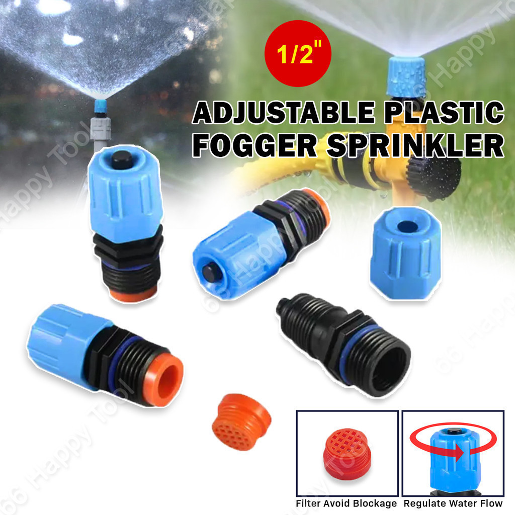 (10pcs/30pcs) 1/2" Adjustable Plastic Misting Nozzle Sprinkler Filter ...