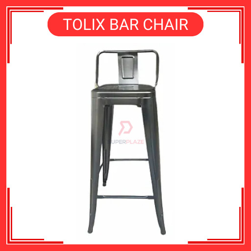 Kerusi tinggi Kerusi Besi Tolix Metal High Barstool With Backrest ...