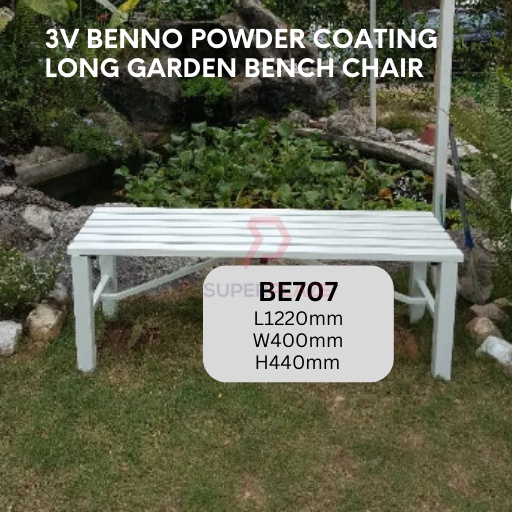 White Color 3V Benno Powder Coating Bench Long Garden Guest Outdoor ...
