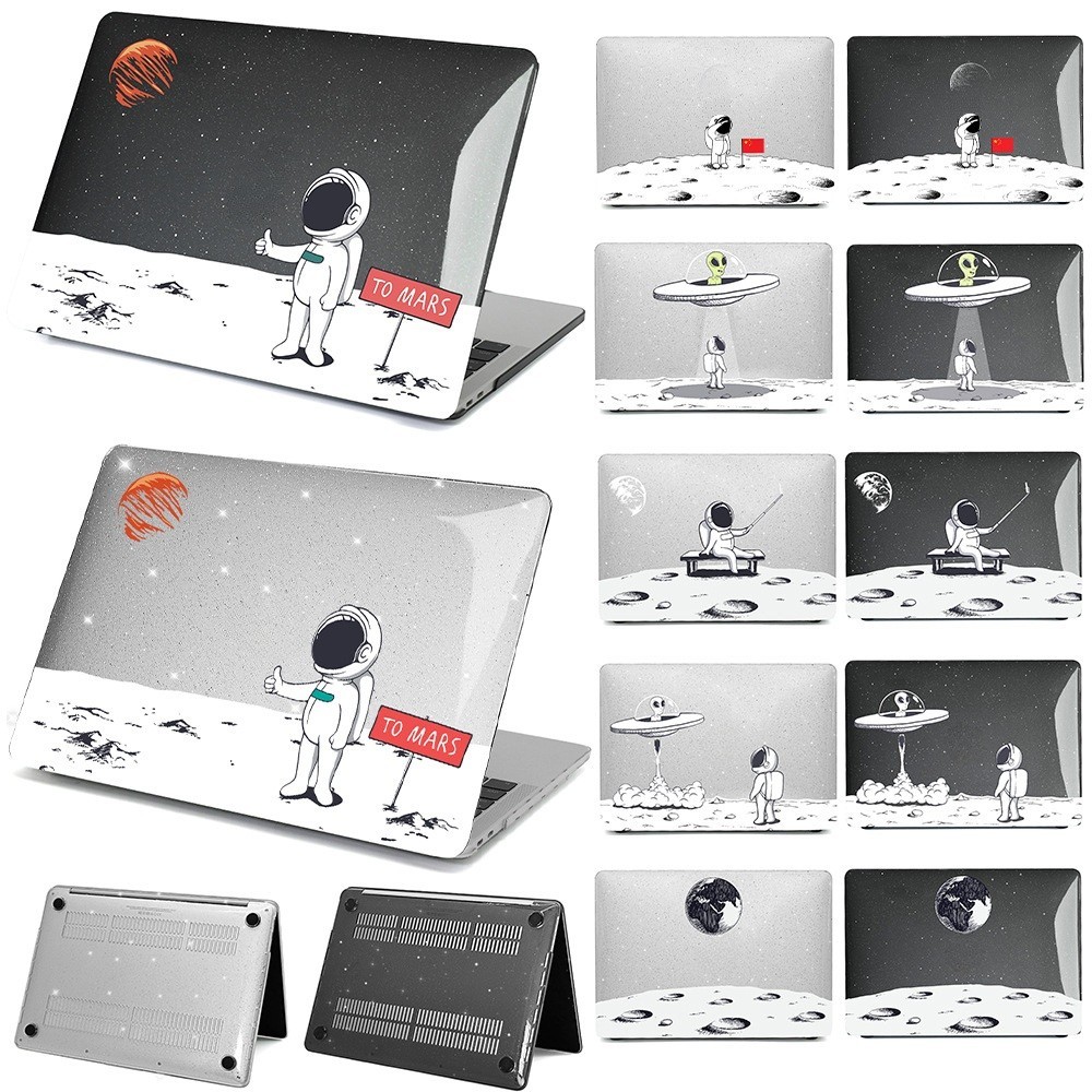 Space Astronauts Glitter Transparent Macbook Case Thin Hard Laptop Case ...