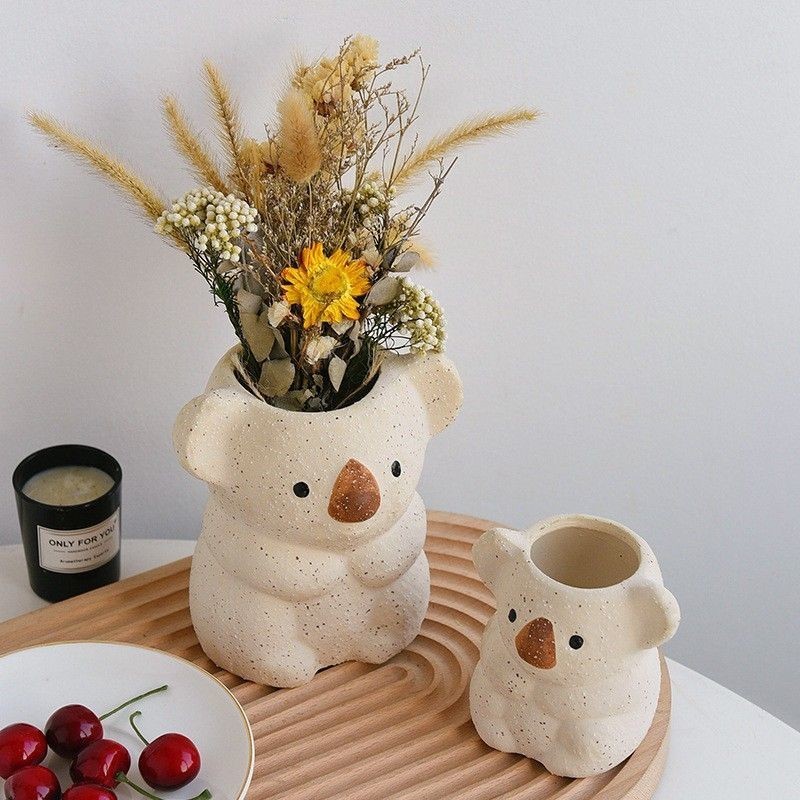 Small Vase Cute Cartoon Hand-Painted Koala ins Creative Ceramic ...