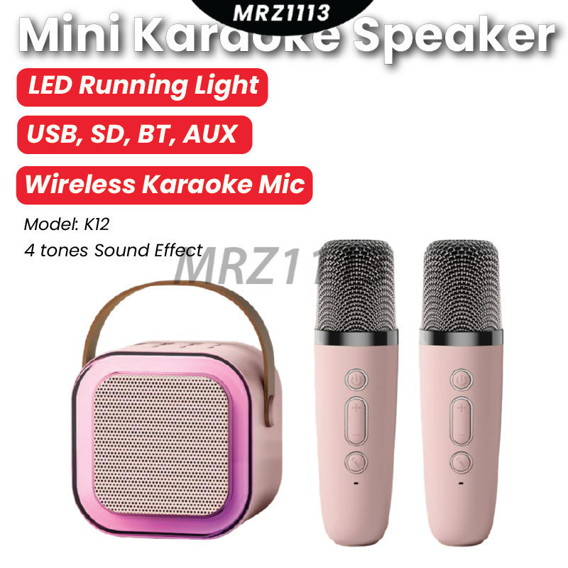Wireless Karaoke Speaker With Karaoke Bluetooth Microphone K12 Home KTV Karaoke Machine RGB ...
