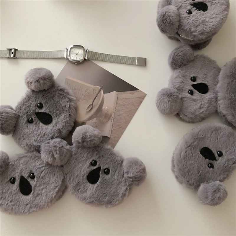 Niche Design Plush Koala Makeup Mirror ins Portable Mini Portable Small ...