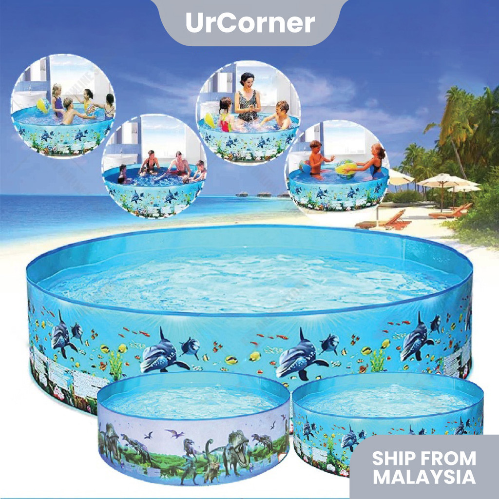 Plastic PVC Outdoor Swimming Pool Non-inflatable Folding Round Water ...