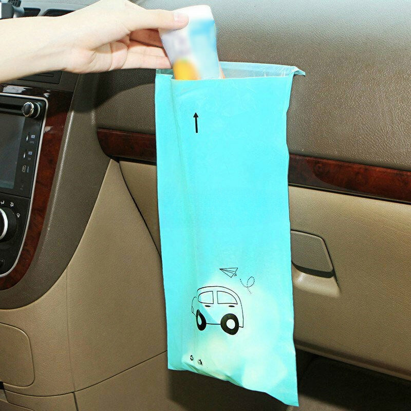 30/50 disposable car garbage bags cartoon car self-adhesive garbage ...