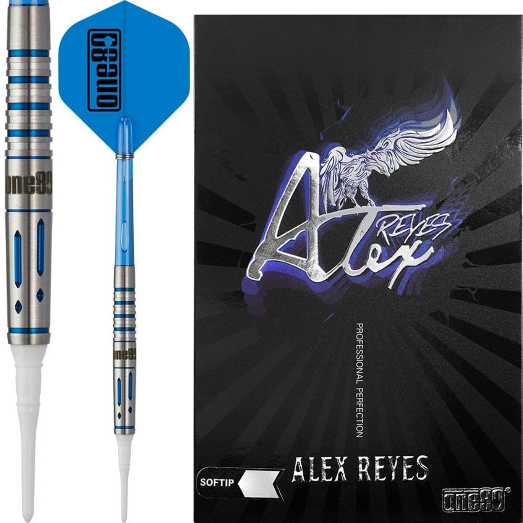 ONE80 SOFT TIP DART - 18G ALEX REYES BLUE 90% Tungsten Soft Darts ...