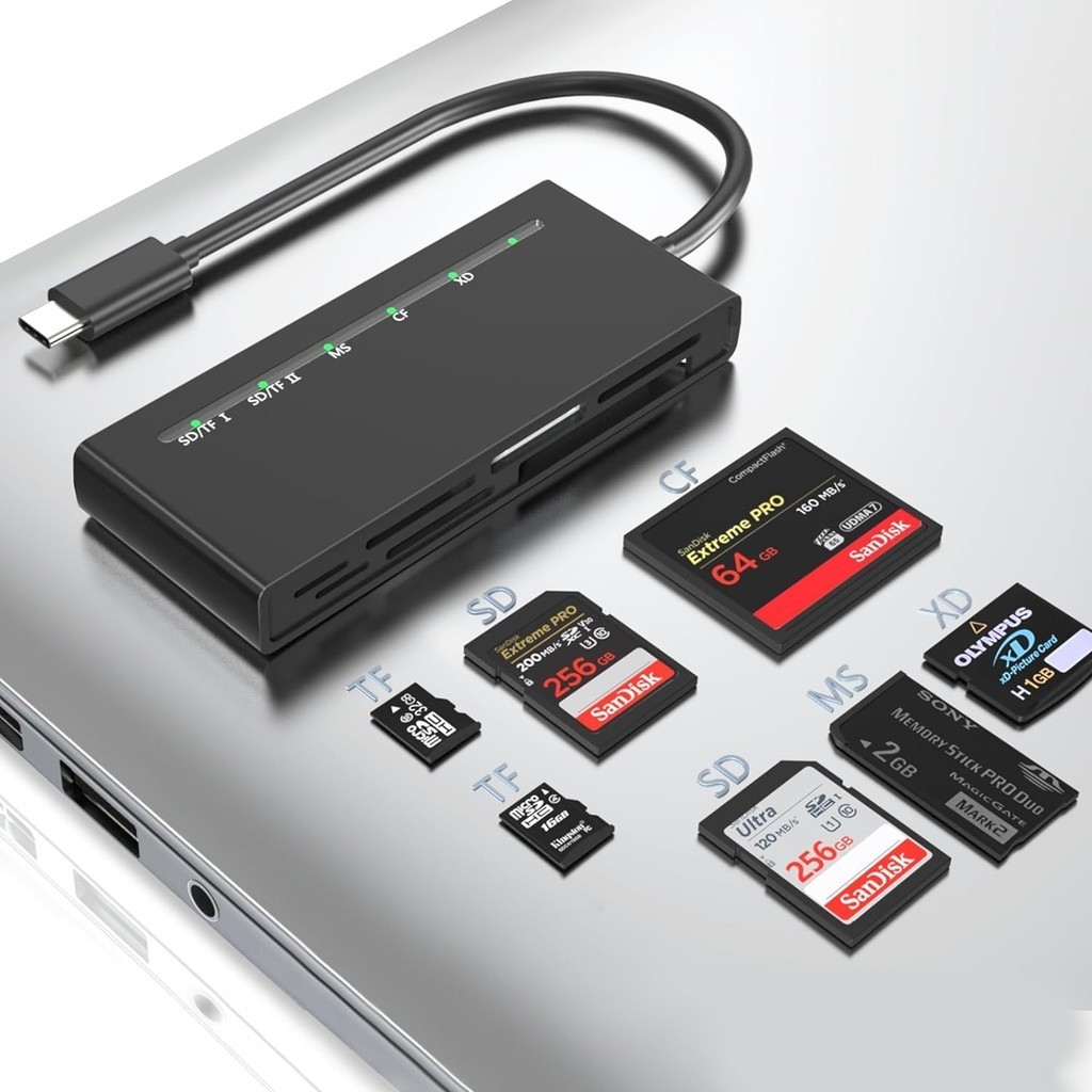 USB C Card Reader Type-C High Speed SD/TF/CF/XD/MS Memory Card SDXC ...