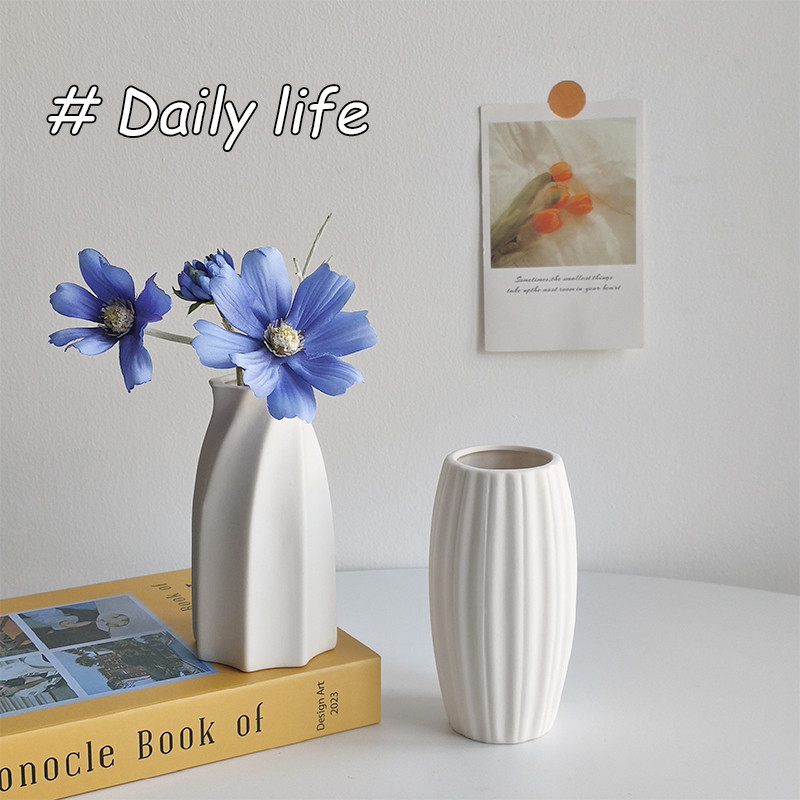 Nordic Ceramic Vase Simple Hydroponic Flower Vases Desk Ornament Home ...