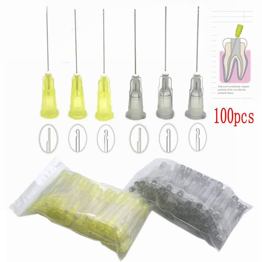 100pcs/pack Dental Endo Irrigation Needle Tip Dental Root Canal Lateral ...