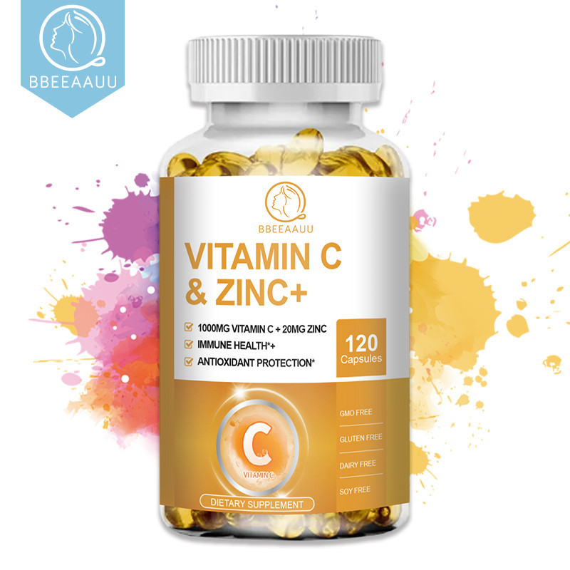 BBEEAAUU Vitamin C Capsules 1000mg with Zinc Vitamin Cand Zinc 20mg ...