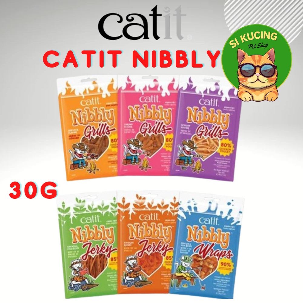 Catit Nibbly Jerky, Wraps & Grills Flavor, 30g - Cat Snack, Cat Treat ...