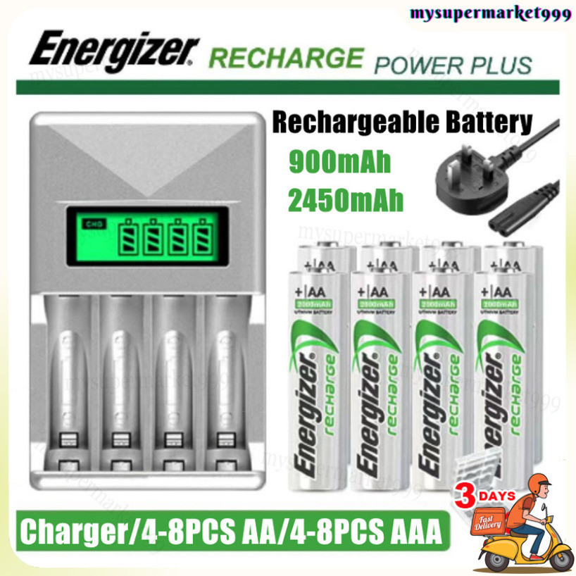 【Free Storage Box】4-8PCS Energizer AA/AAA Rechargeable Battery 900 ...