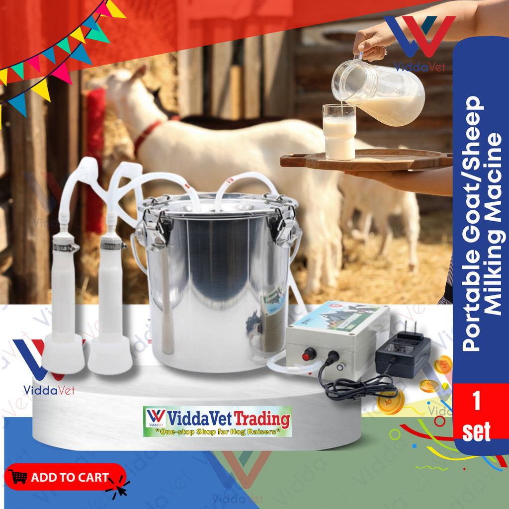 Goat Milking Machine 5L Automatic Vacuum Pump Milker Portable Adjustable Electric Milker for ...
