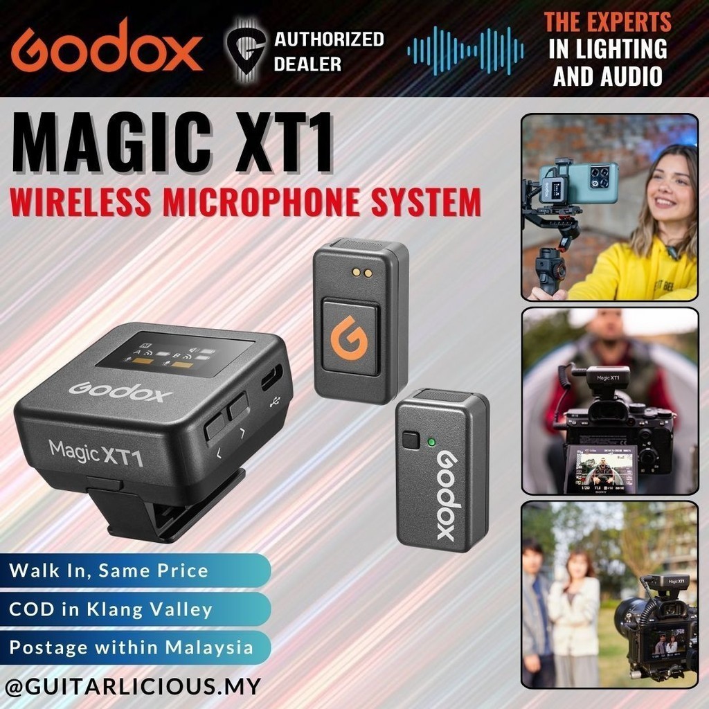 GODOX Magic XT1 - 2.4GHz Wireless Mic System Max. 200M LOS Range Pro ...