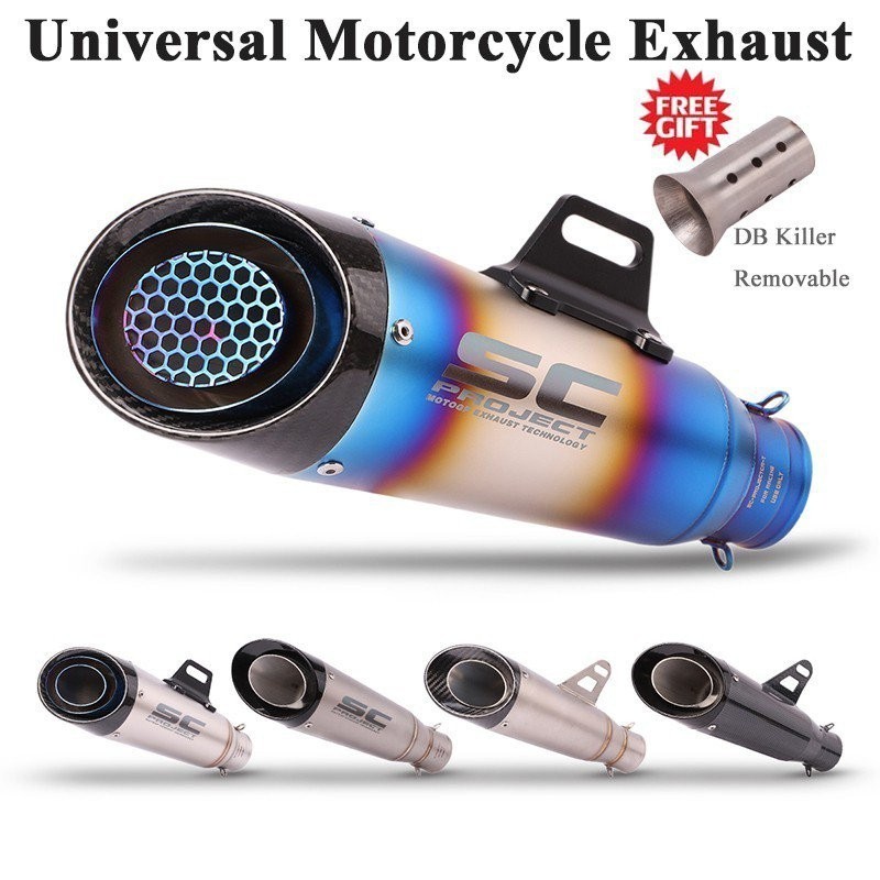 FREE GIFT Universal Motorcycle SC project Exhaust Silencer Modified ...