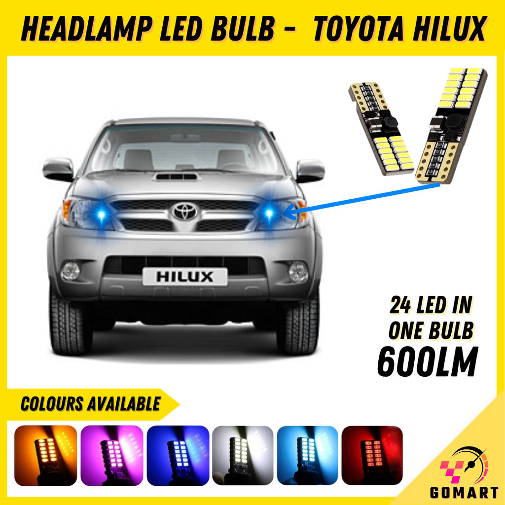 TOYOTA HILUX LOW BEAM HEADLIGHT T10 LED BULB Small Headlamp Lamp Mentol ...