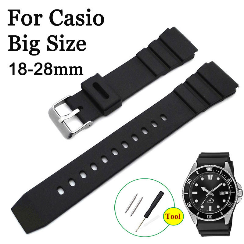 18-28mm Big Size Plastic Rubber Watch Strap for Casio Silicone Watch ...