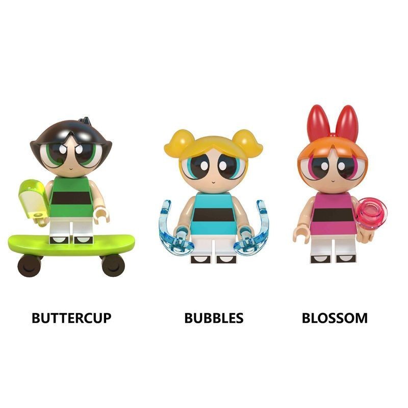 The Powerpuff Girls Figures Building Block Doll Bubbles Blossom ...