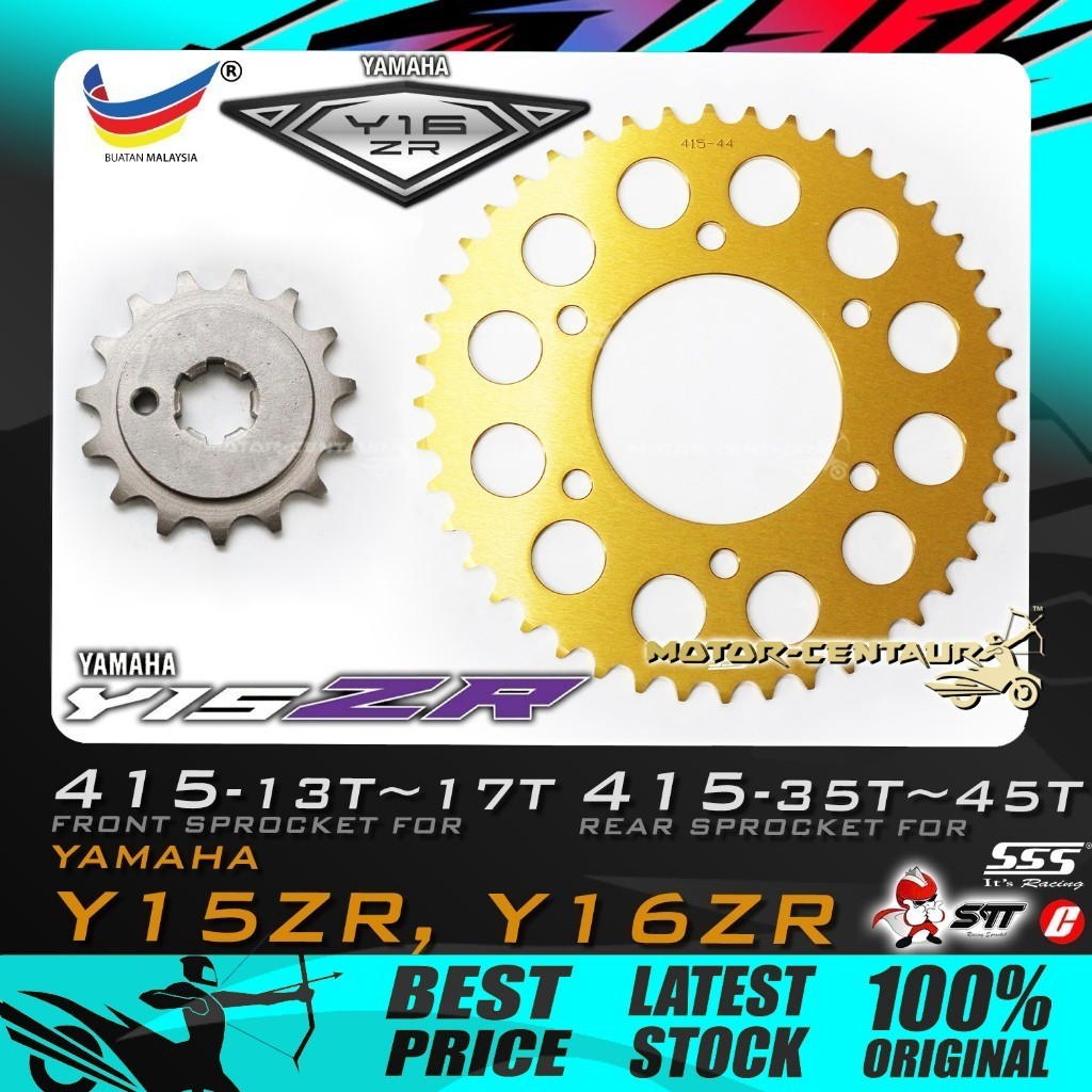 GEGANCU DEPAN/BELAKANG SSS/CU/STT FRONT/REAR SPROCKET 415 FOR Y15 Y15ZR ...
