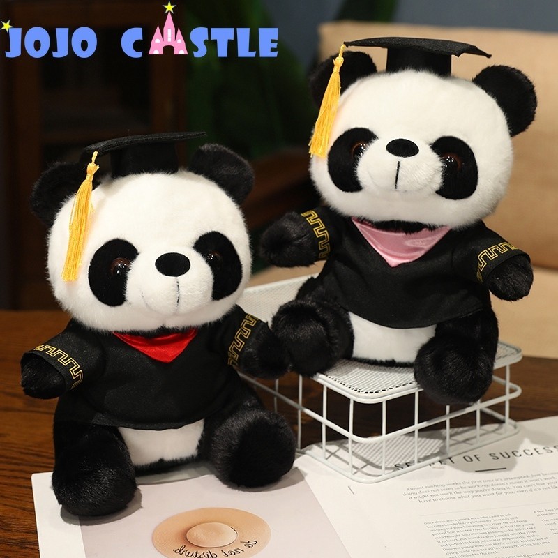JOJO CASTLE Panda Doll Doctor Panda Graduation Plush Toy 25cm Stuffed ...