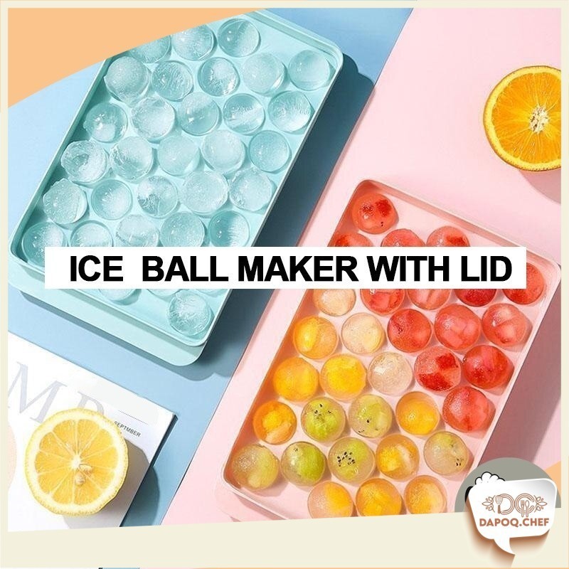DC Acuan Buat Ais Kiub Bentuk Bulat 33 Grids Ice Cube Maker Tray Ball ...