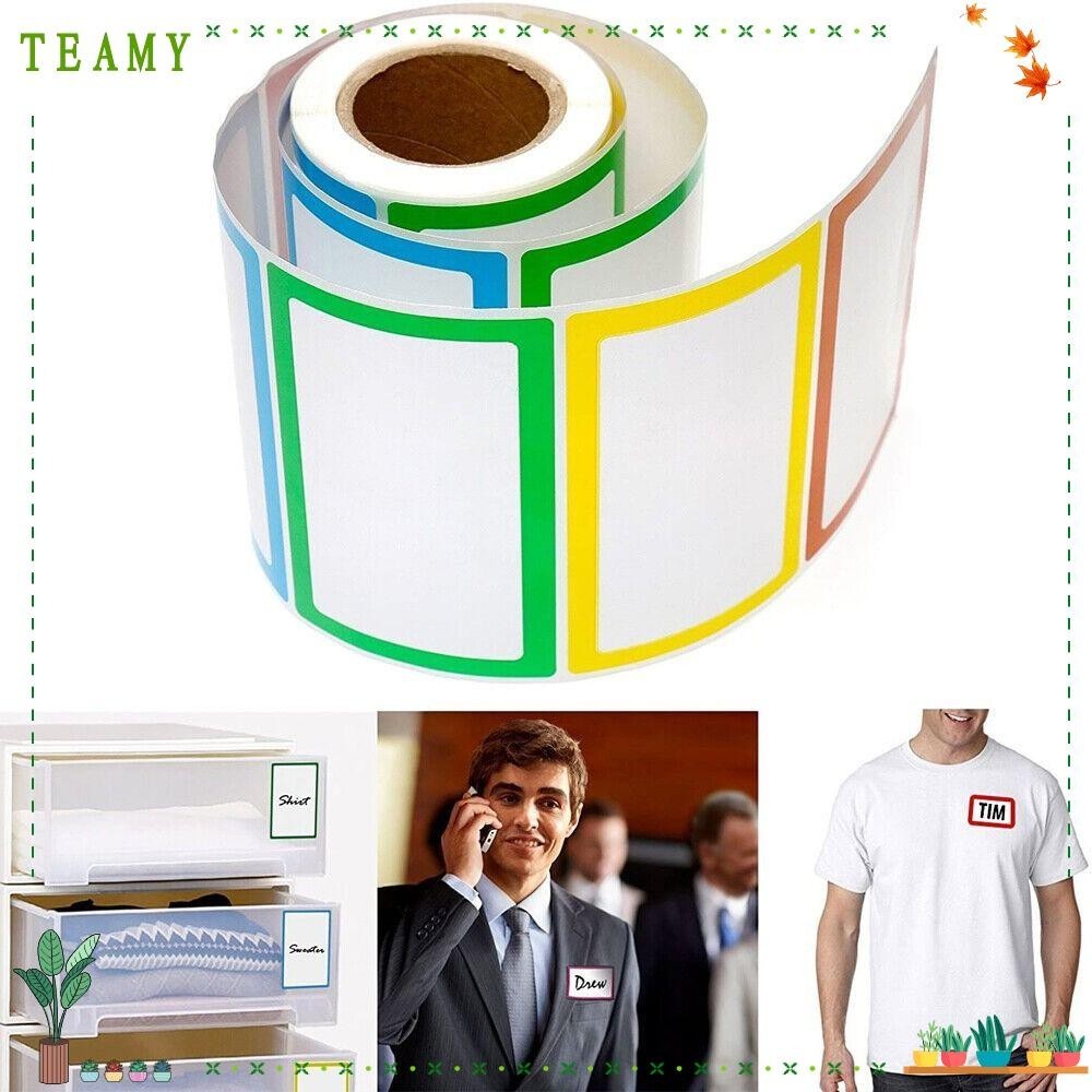 TEAMY Name Tag Labels, Adhesive Colorful Labels Sticker, High Quality 1 ...