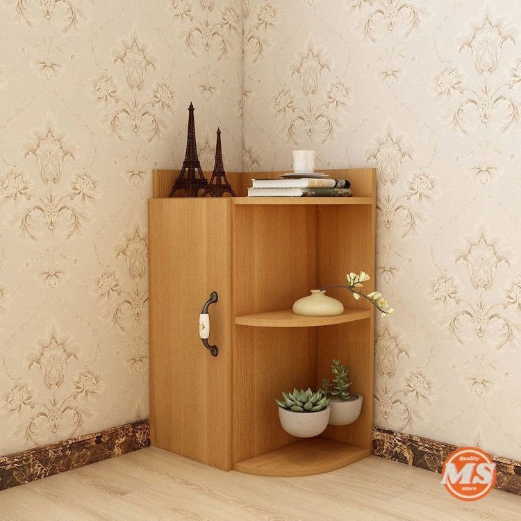 Triangle Shaped Storage Cabinet with door Small Corner Cabinet Desktop ...