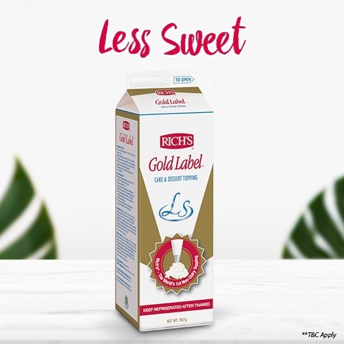 Rich's Gold Label Topping Cream (Non-dairy Cream) Less sweet | Shopee ...