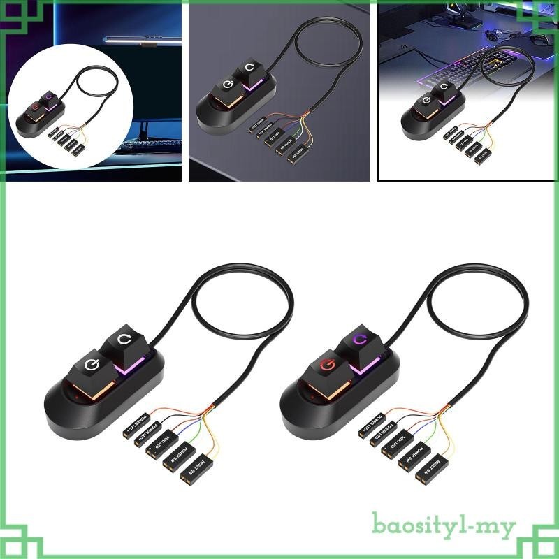 [BaositybfMY] Desktop Computer Power Switch External Switch Button with Light Indicator Portable ...