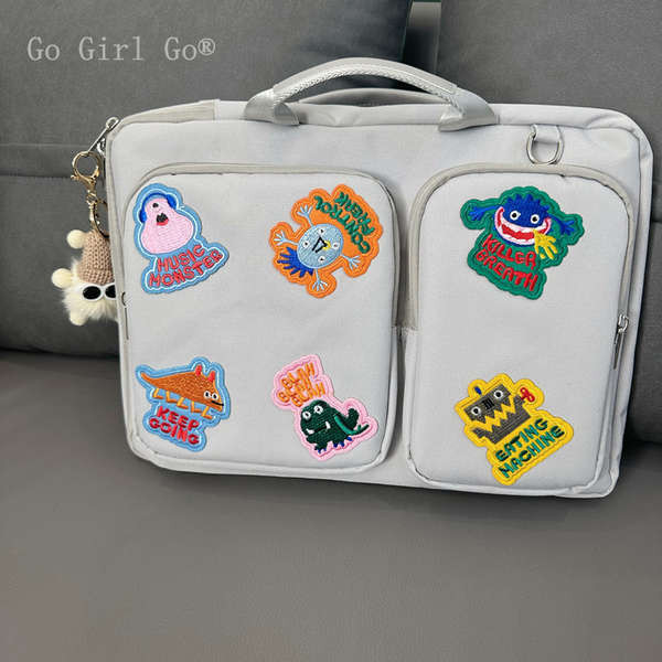 laptop bag Go Girl Go® Genuine Cartoon Monster Patch Beg Komputer Riba ...
