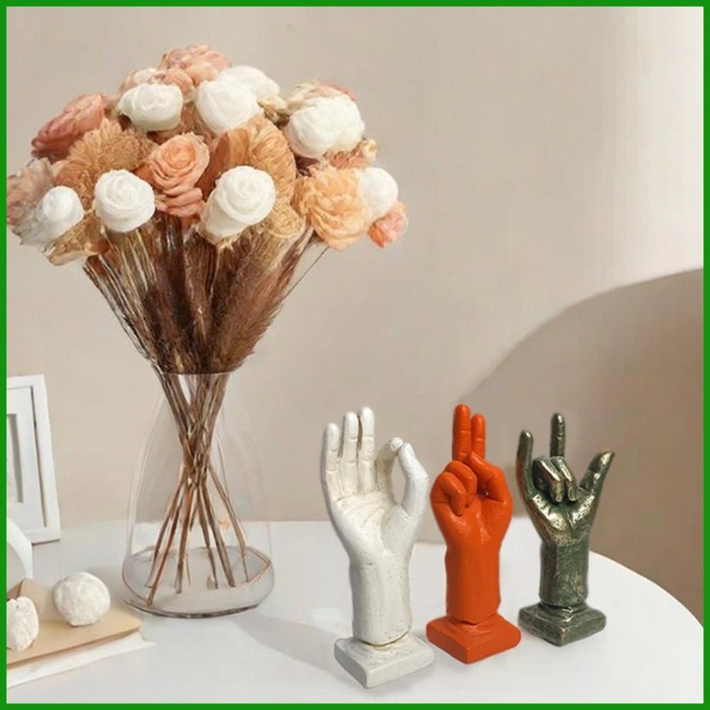 Finger Gesture Sculpture Desktop Resin Figurine in Sign Language ...